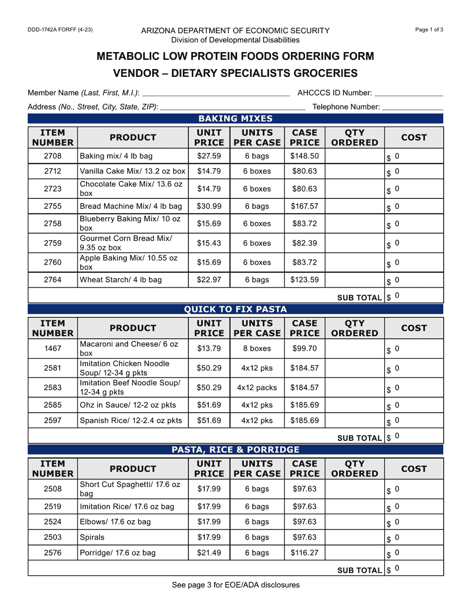 Form DDD-1742A - Fill Out, Sign Online and Download Fillable PDF ...