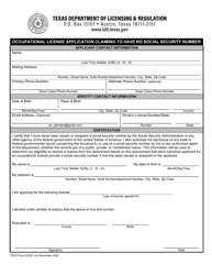 Texas Department of Licensing and Regulation Forms PDF templates ...