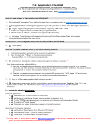 Texas P.e. Application Checklist - Fill Out, Sign Online and Download ...