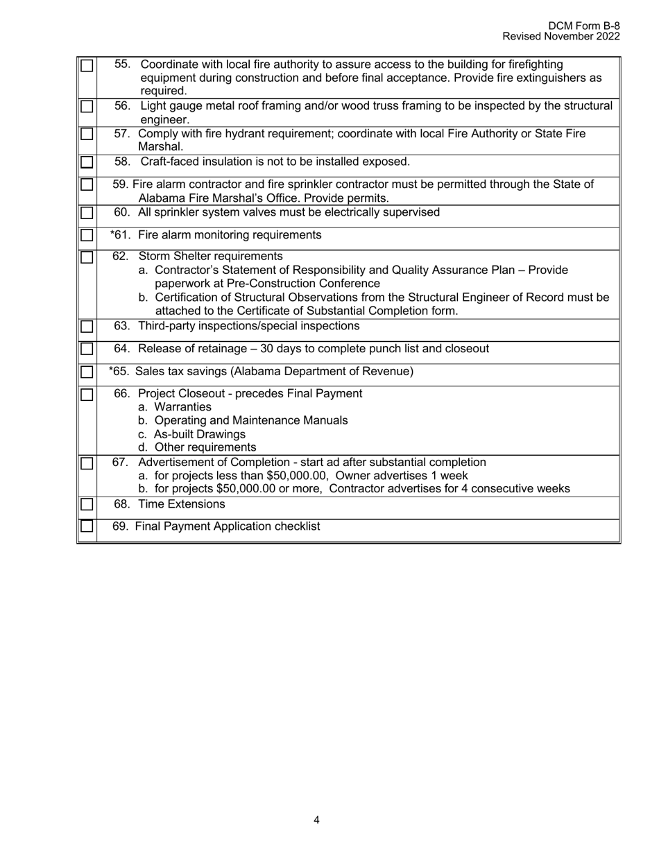 DCM Form B-8 - Fill Out, Sign Online and Download Fillable PDF, Alabama | Templateroller