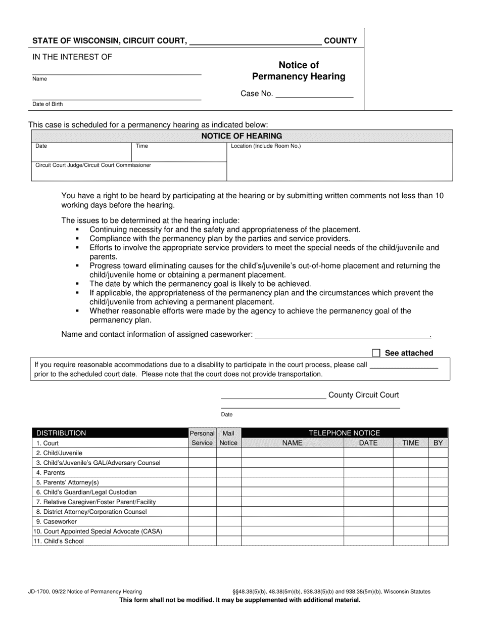 Form JD-1700 - Fill Out, Sign Online and Download Printable PDF ...