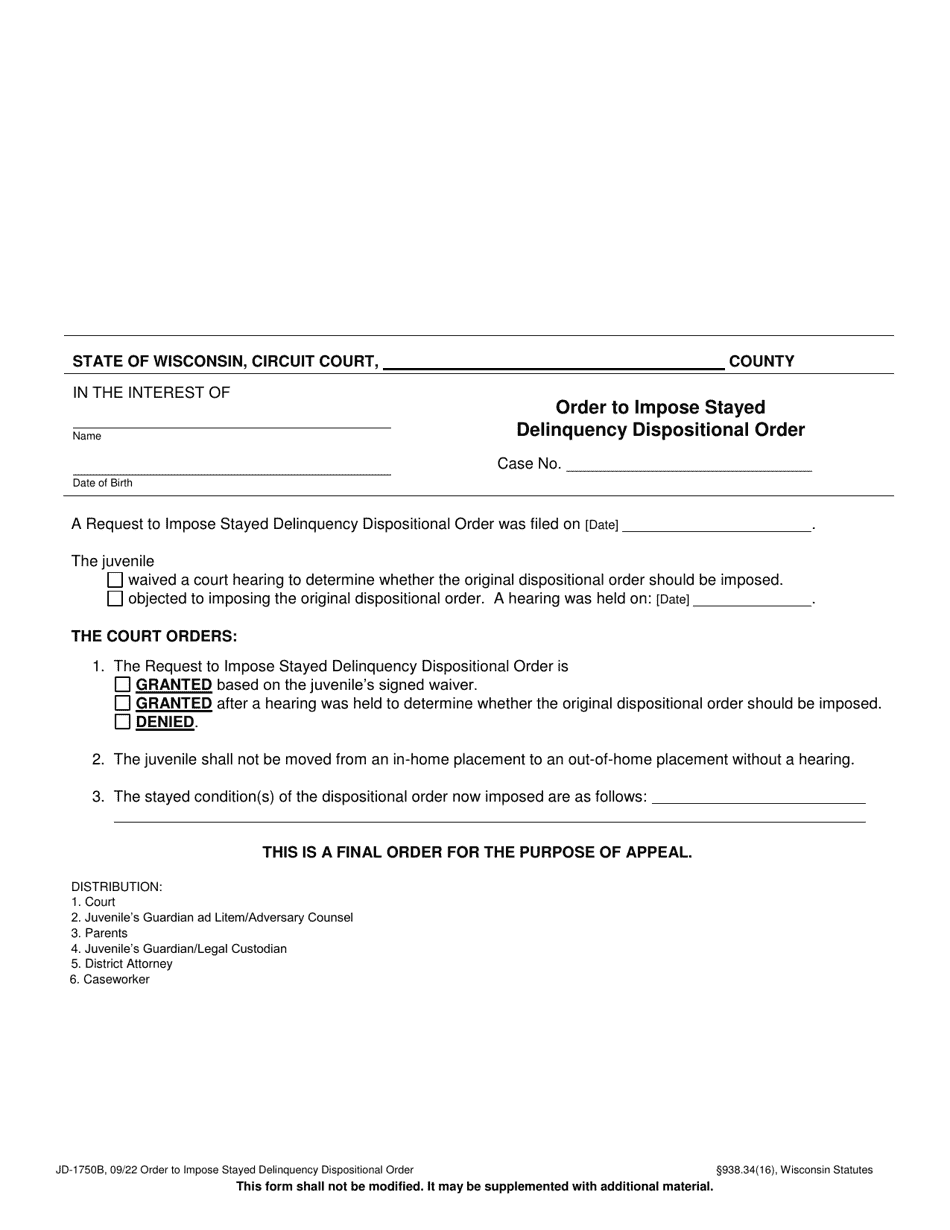 Form JC-1750B - Fill Out, Sign Online and Download Printable PDF ...