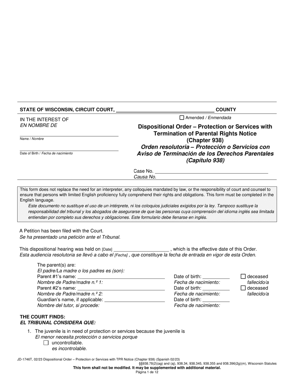 Form JD-1746T - Fill Out, Sign Online and Download Printable PDF ...