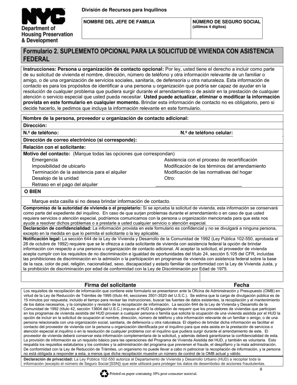 Formulario 2 - Fill Out, Sign Online and Download Fillable PDF, New ...