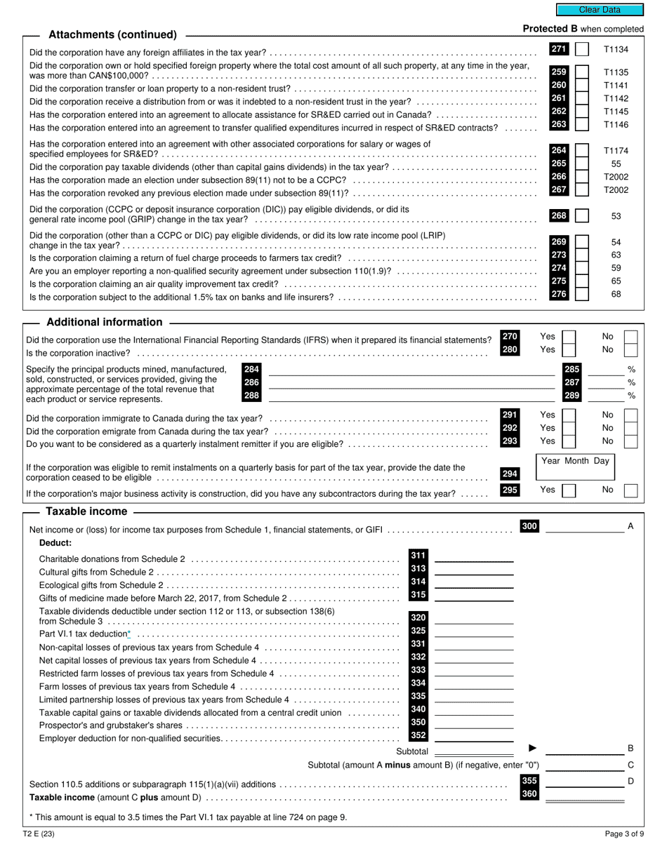 Form T2 Download Fillable Pdf Or Fill Online Corporation Income Tax