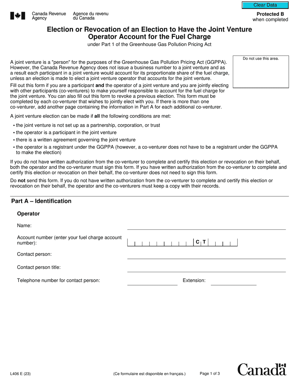 Form L406 Download Fillable PDF or Fill Online Election or Revocation ...