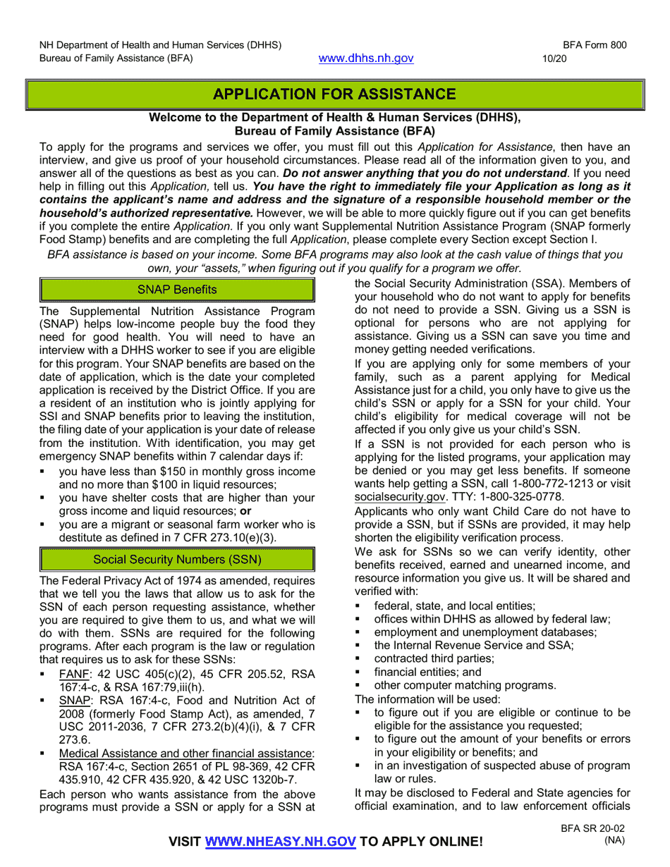 BFA Form 800 - Fill Out, Sign Online and Download Printable PDF, New ...