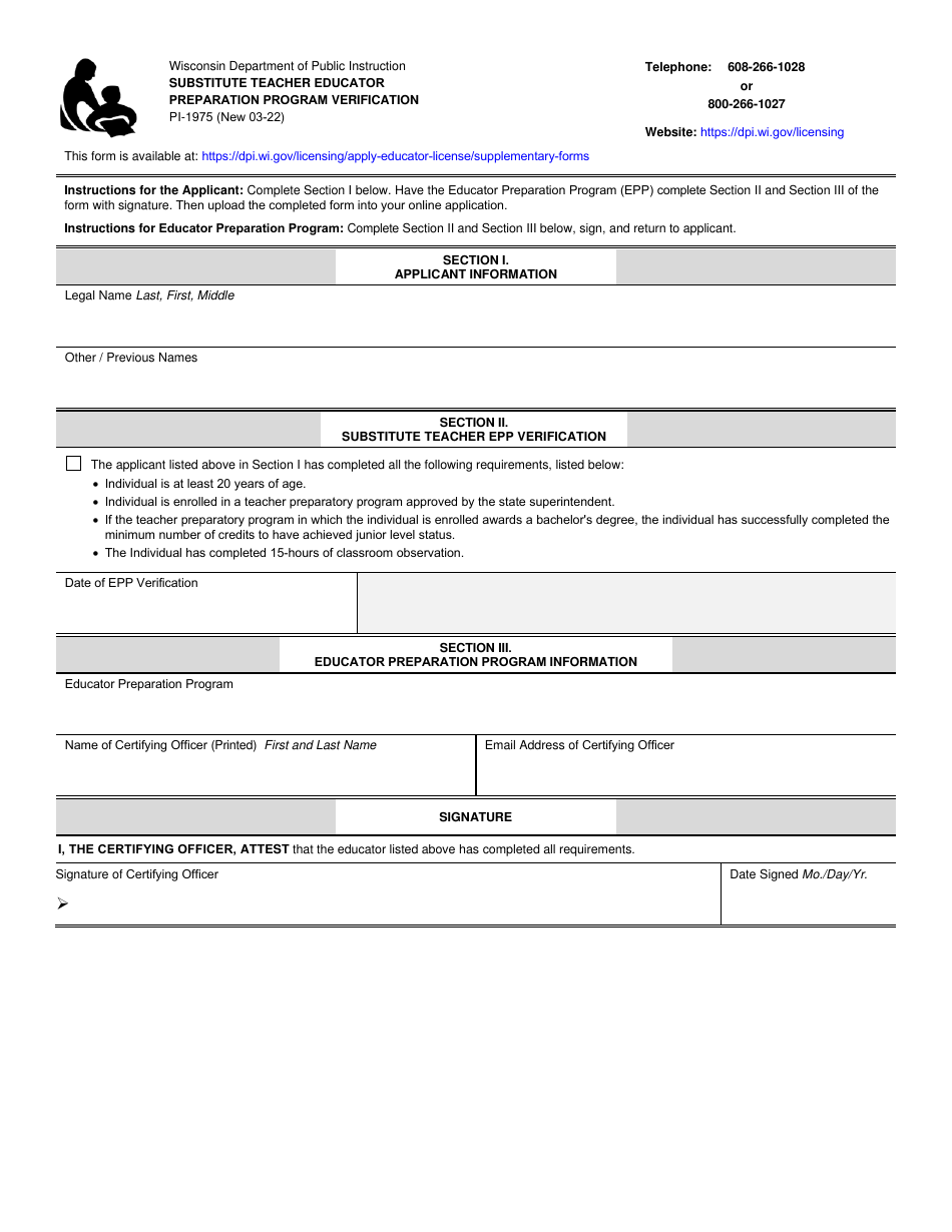 Form PI-1975 - Fill Out, Sign Online and Download Fillable PDF ...