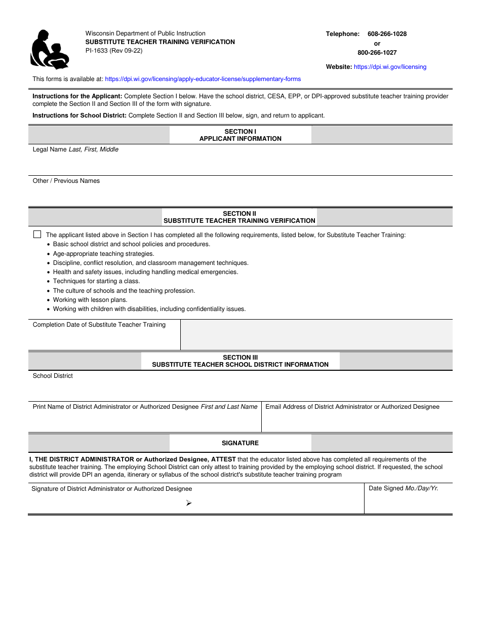 Form PI-1633 - Fill Out, Sign Online and Download Fillable PDF ...