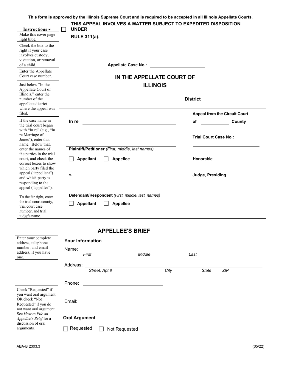 Form ABA-B2303.3 - Fill Out, Sign Online and Download Fillable PDF ...