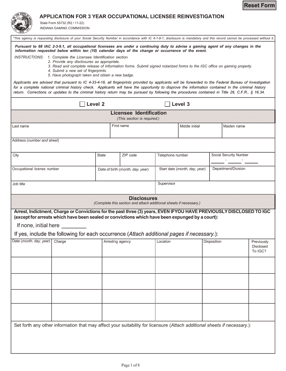 State Form 55732 Download Fillable PDF or Fill Online Application for 3 ...