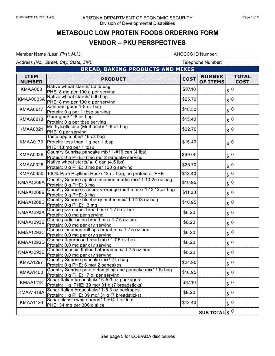Form DDD-1742C - Fill Out, Sign Online and Download Fillable PDF ...