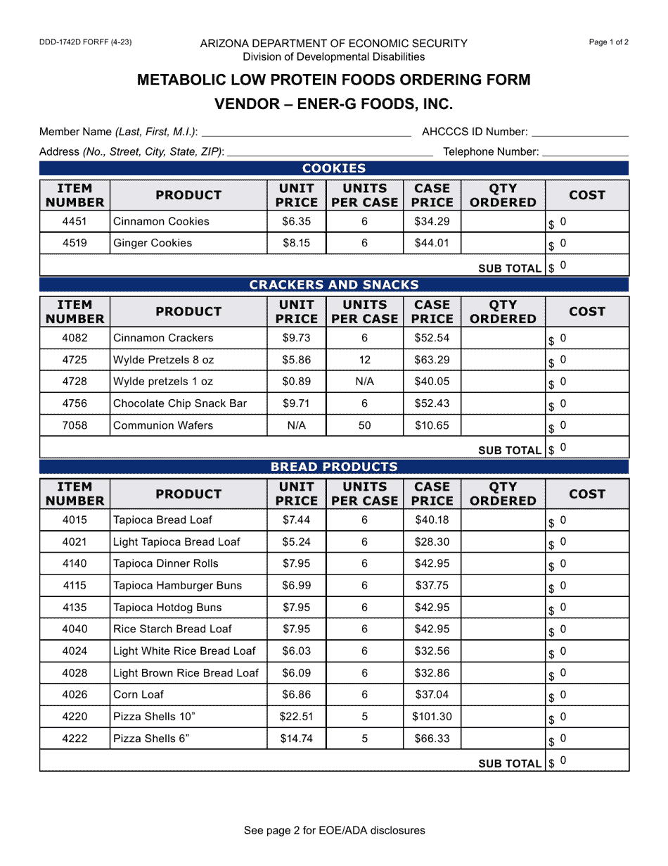 Form DDD-1742D - Fill Out, Sign Online and Download Fillable PDF ...