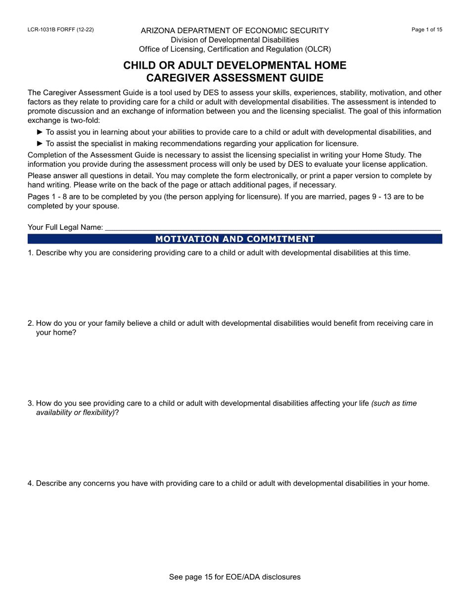 Form LCR-1031B - Fill Out, Sign Online and Download Fillable PDF ...