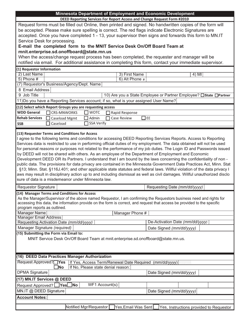 Form 2010 - Fill Out, Sign Online and Download Fillable PDF, Minnesota ...