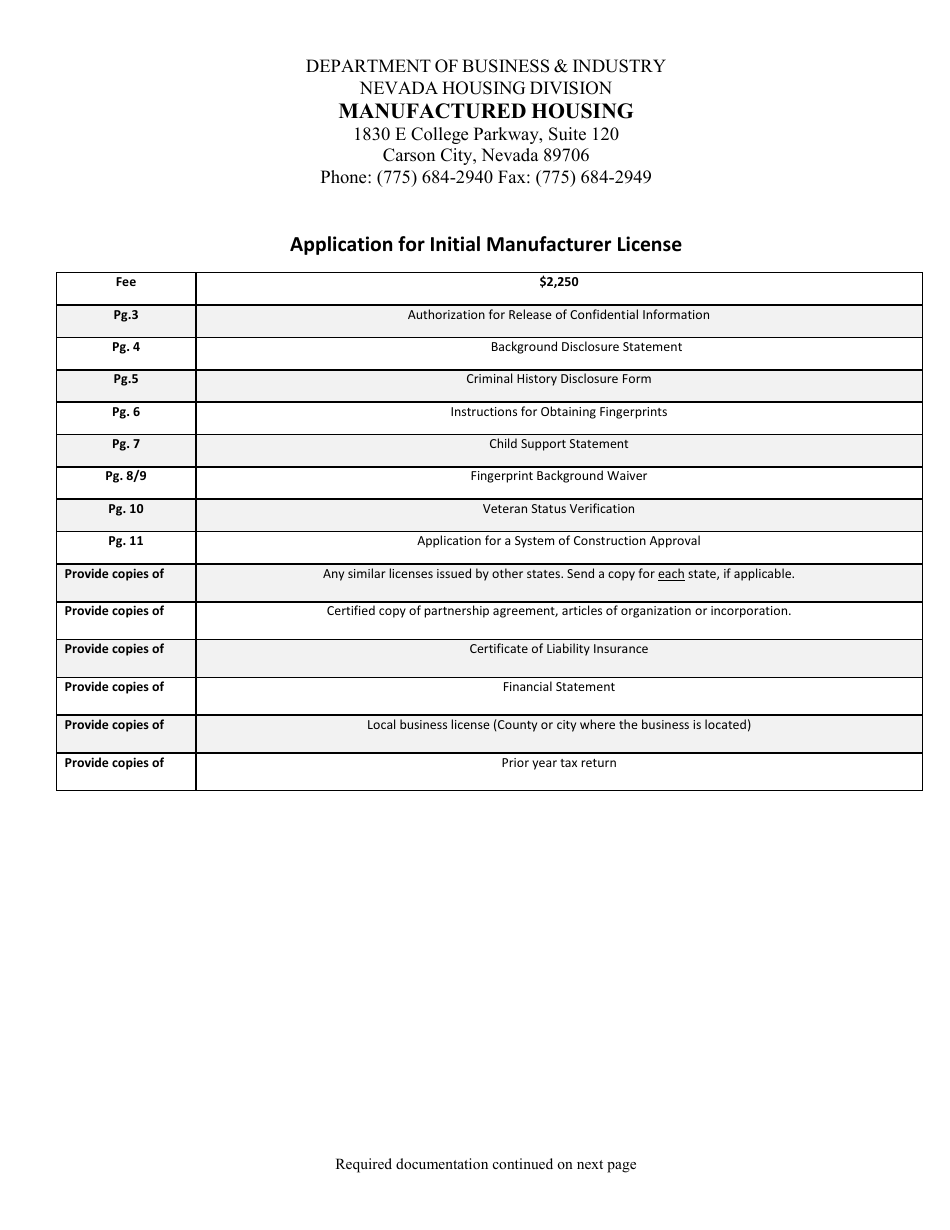 Form LIC-313 - Fill Out, Sign Online and Download Fillable PDF, Nevada ...