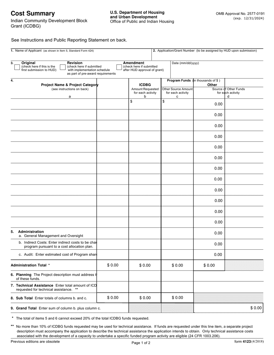 Form HUD-4123 - Fill Out, Sign Online and Download Fillable PDF ...