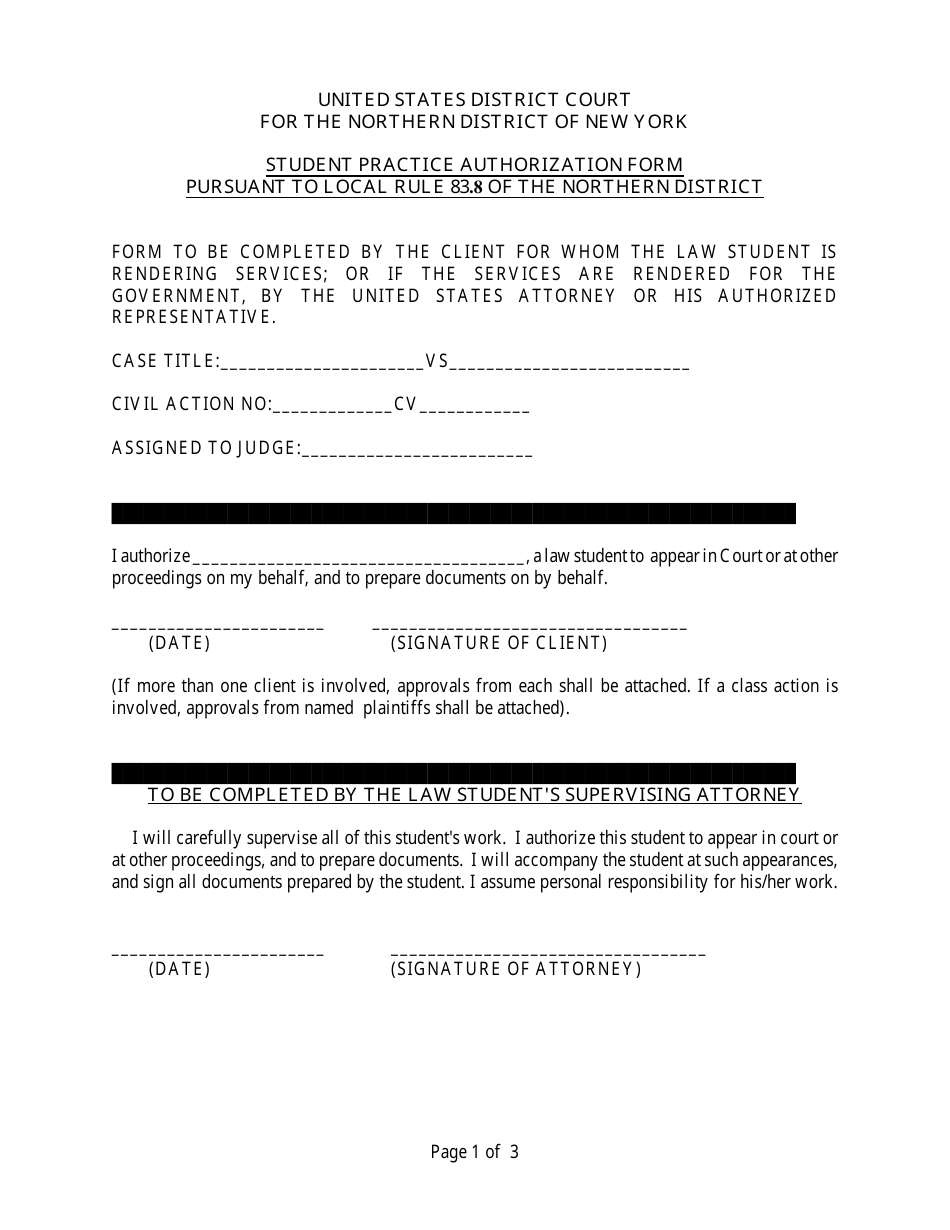 New York Student Practice Authorization Form - Fill Out, Sign Online ...