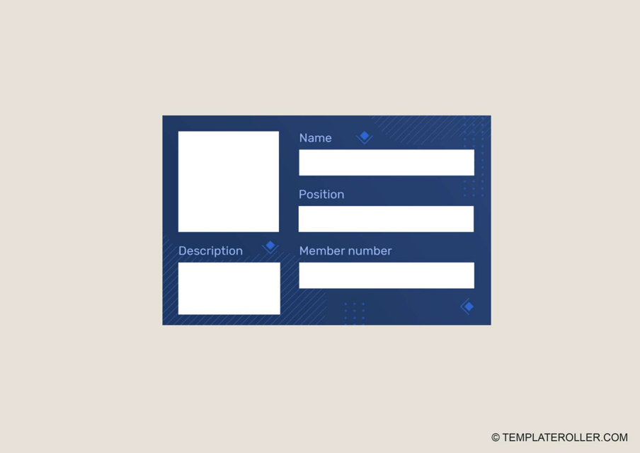 Membership Card Template Blue Download Printable PDF Templateroller