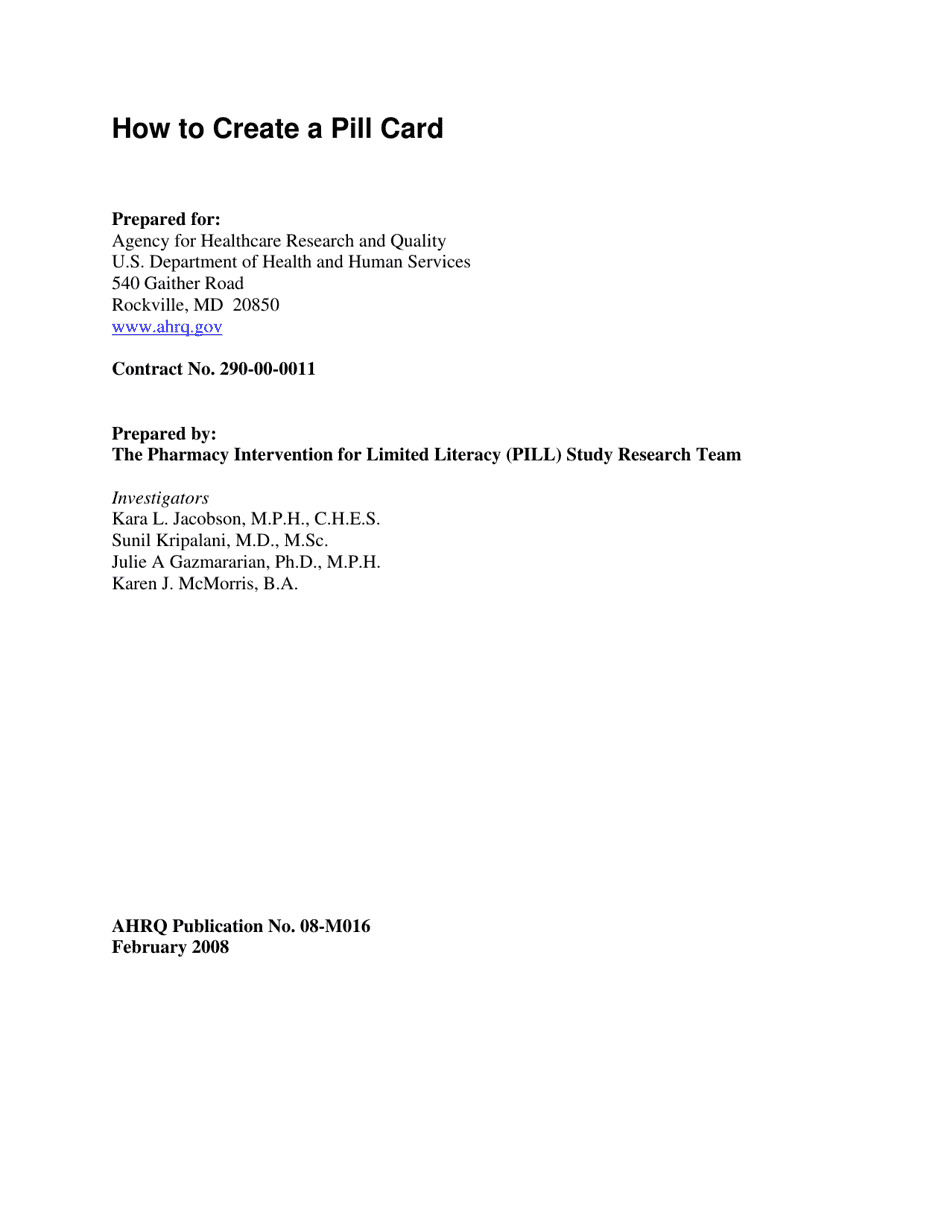 Pill Card Template Download Printable PDF | Templateroller