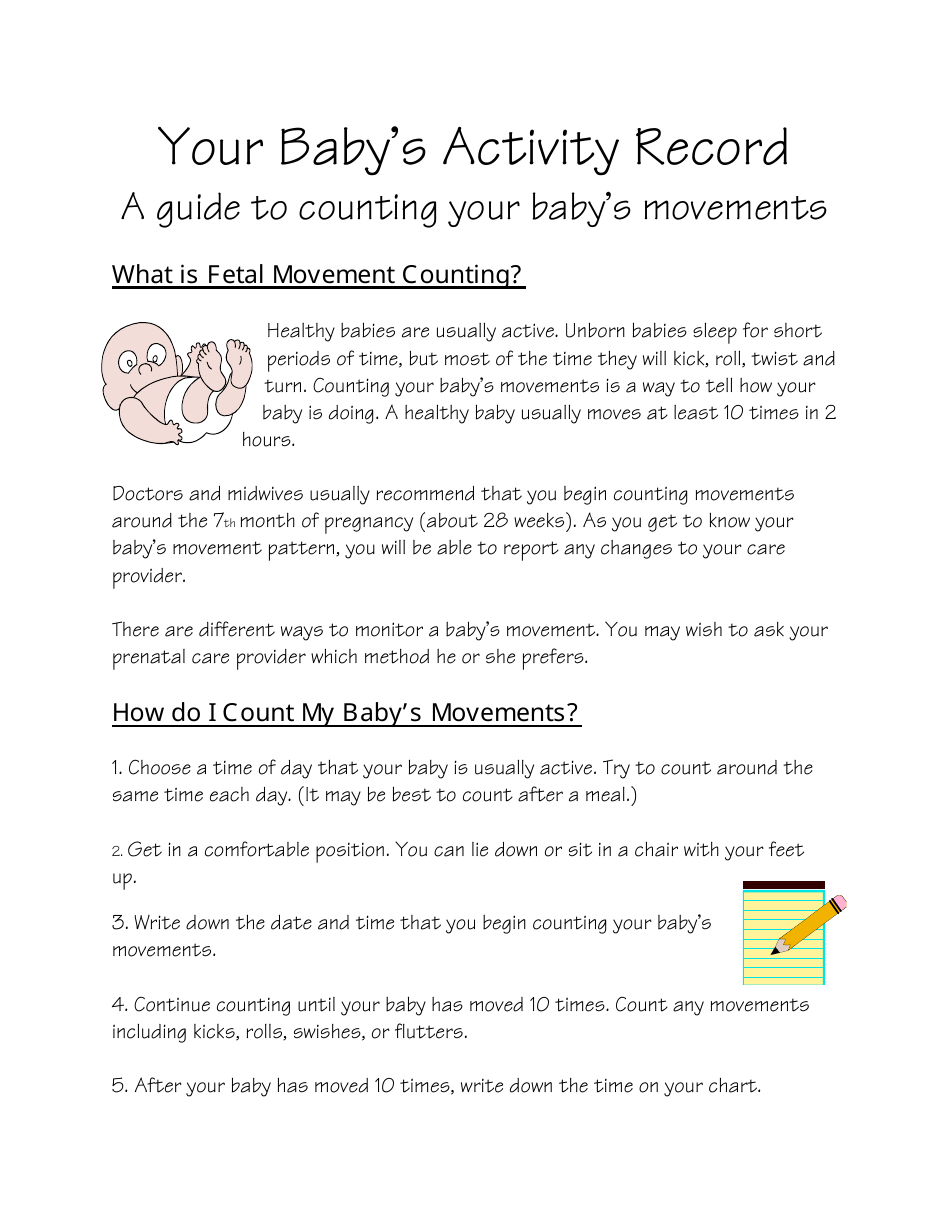 Utah Baby Movements Activity Record - Fill Out, Sign Online and ...