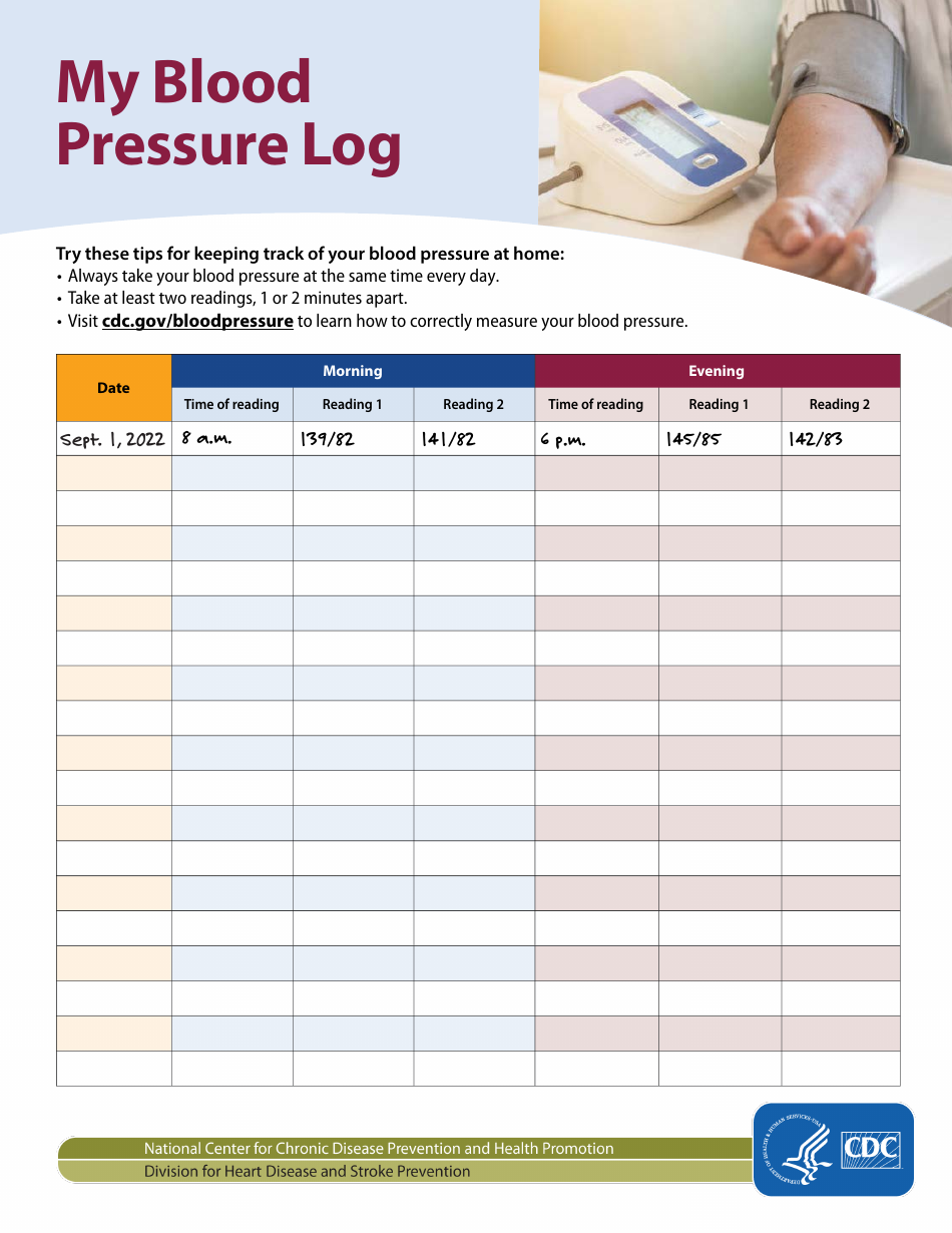 Blood Pressure Log - Fill Out, Sign Online and Download PDF ...