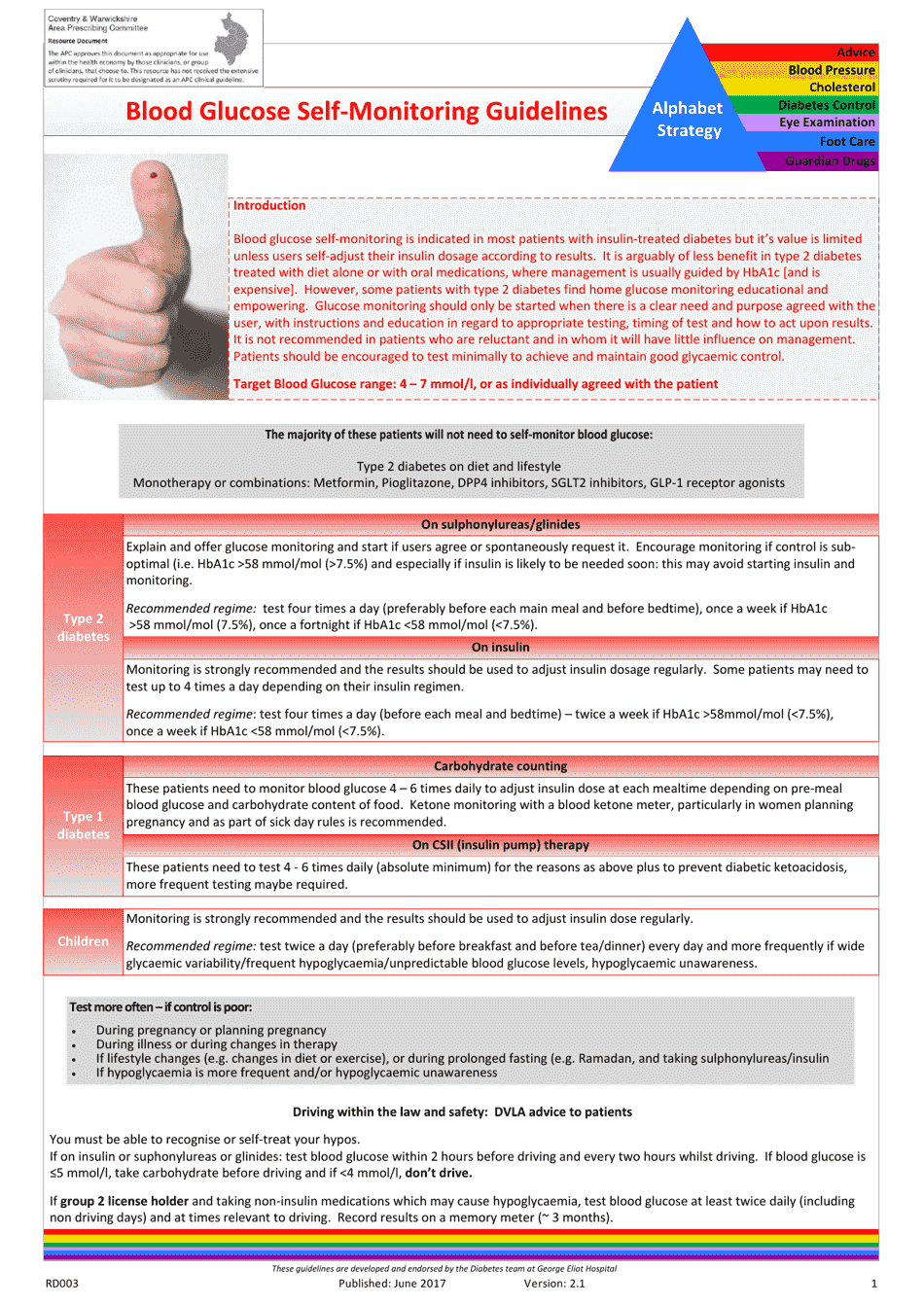 Blood Glucose Self-monitoring Guidelines Download Printable PDF ... Blood Glucose Self-monitoring Guidelines Download Printable PDF ...