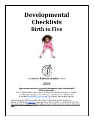 Developmentalchecklists - Birthtofive Download Printable PDF | Templateroller