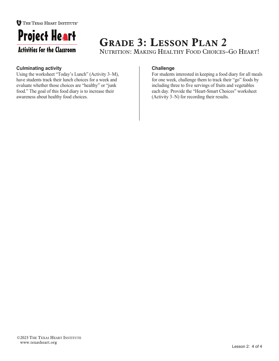 Grade 3 Anatomy Lesson Plan Heart Download Printable Pdf Templateroller