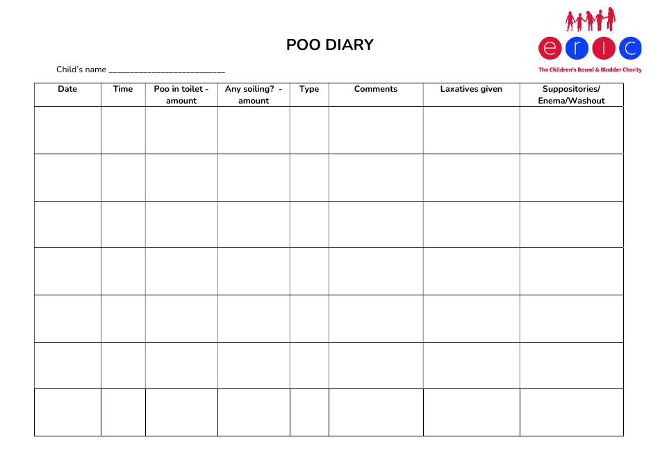 Poo Diary - Eric Download Printable PDF | Templateroller