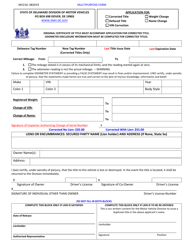 Form MV216 - Fill Out, Sign Online and Download Fillable PDF, Delaware ...