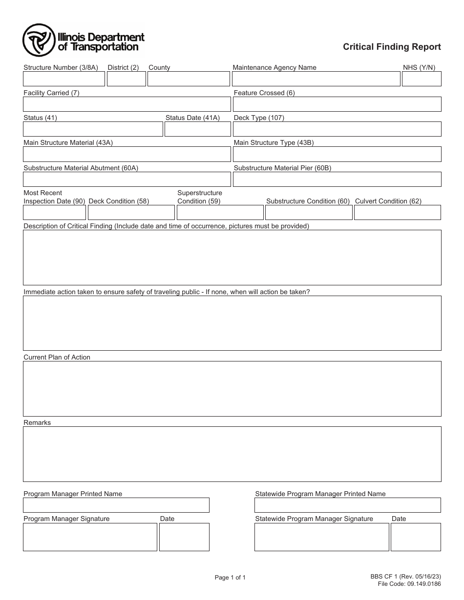 Form BBS CF1 Download Fillable PDF or Fill Online Critical Finding ...