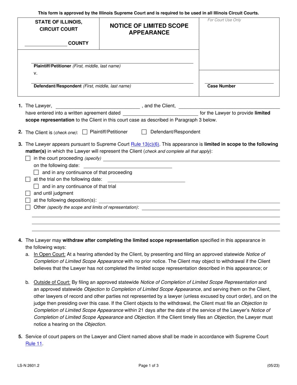 Form LS-N2601.2 - Fill Out, Sign Online and Download Fillable PDF ...