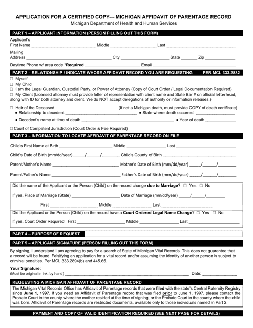 Form DCH-0569-AOP Download Fillable PDF or Fill Online Application for ...