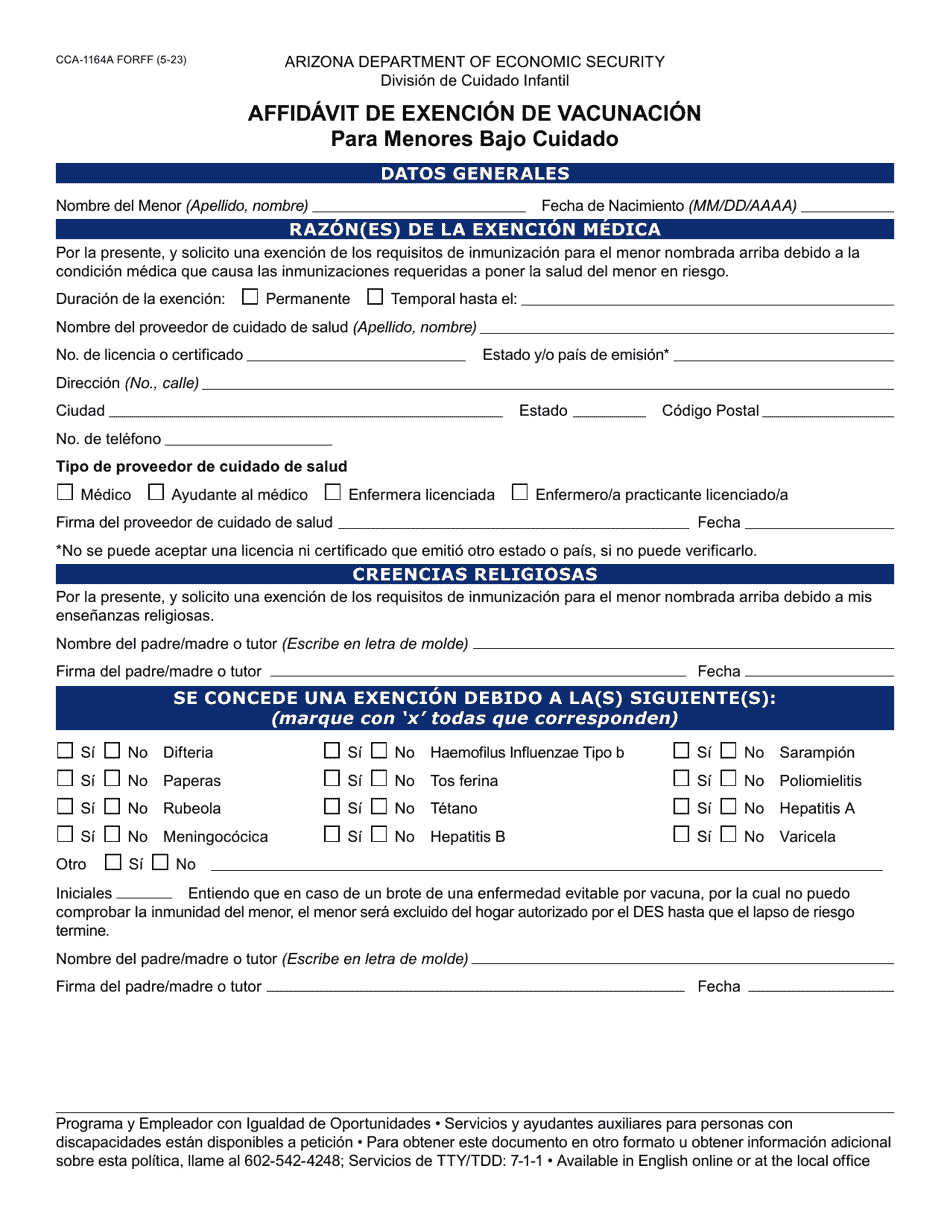 Formulario CCA-1164A-S - Fill Out, Sign Online and Download Fillable ...