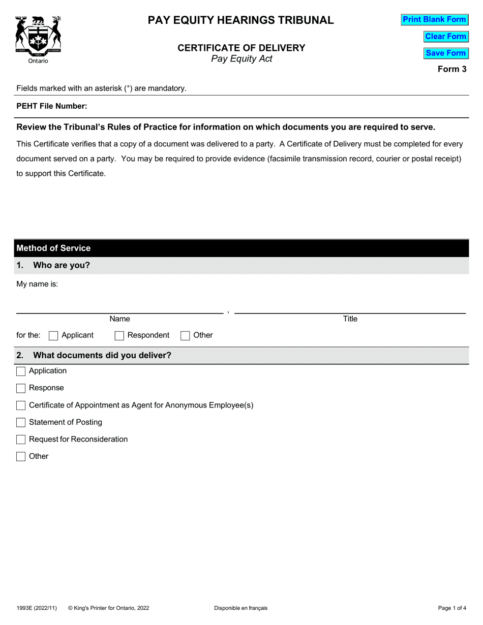 Form 3 (1993E) - Fill Out, Sign Online and Download Fillable PDF ...