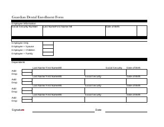 Guardian Dental Enrollment Form Download Fillable PDF | Templateroller