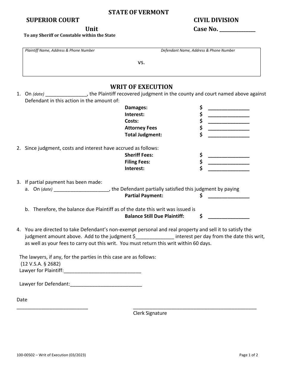 Form 100-00502 - Fill Out, Sign Online and Download Fillable PDF ...