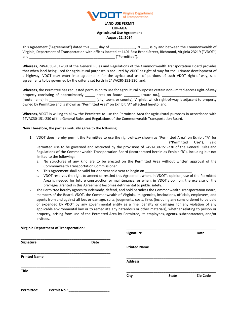 Form LUP-AUA - Fill Out, Sign Online and Download Fillable PDF ...