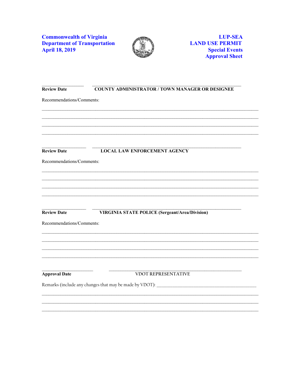 Form LUP-SEA - Fill Out, Sign Online and Download Fillable PDF ...
