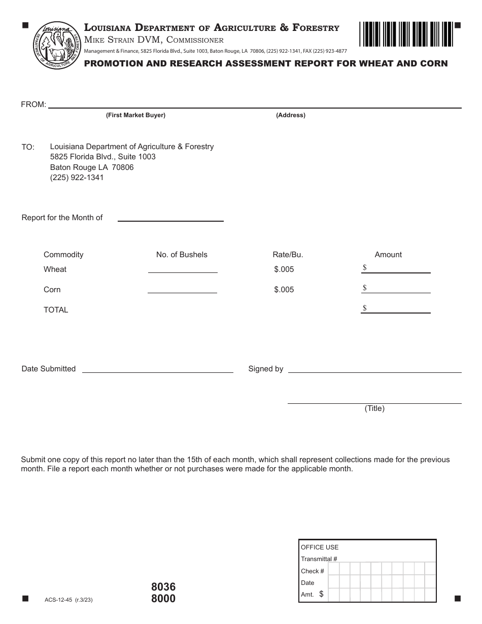 Form ACS-12-45 - Fill Out, Sign Online and Download Printable PDF ...