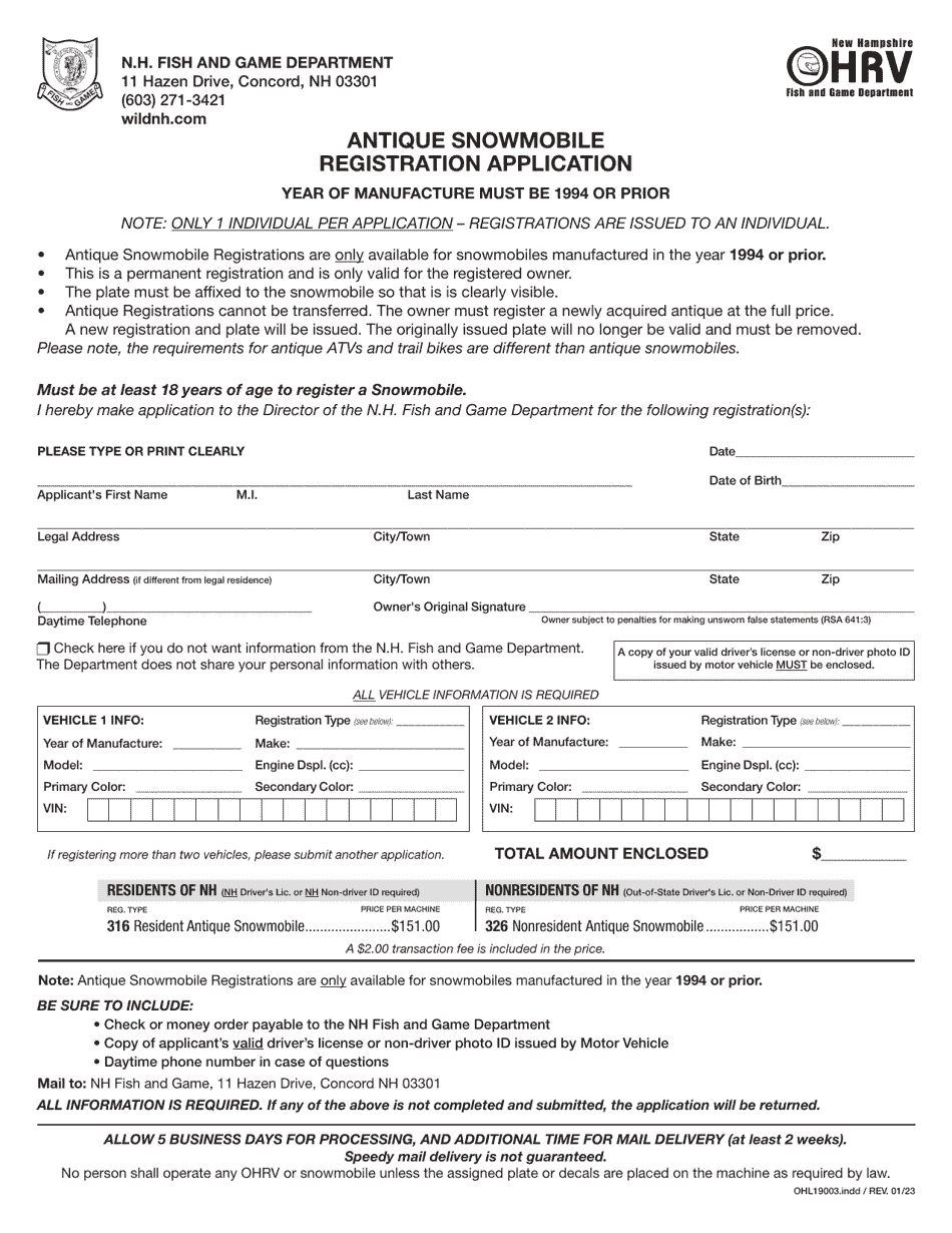 Form OHL19003 - Fill Out, Sign Online and Download Printable PDF, New ...