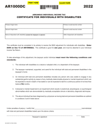 Form AR1000RC5 Download Fillable PDF or Fill Online Certificate for ...