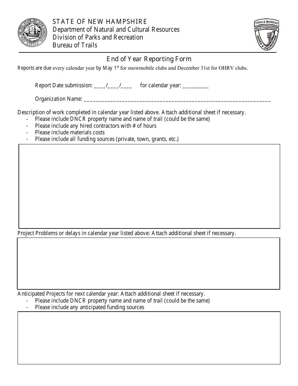 New Hampshire End of Year Reporting Form - Fill Out, Sign Online and ...