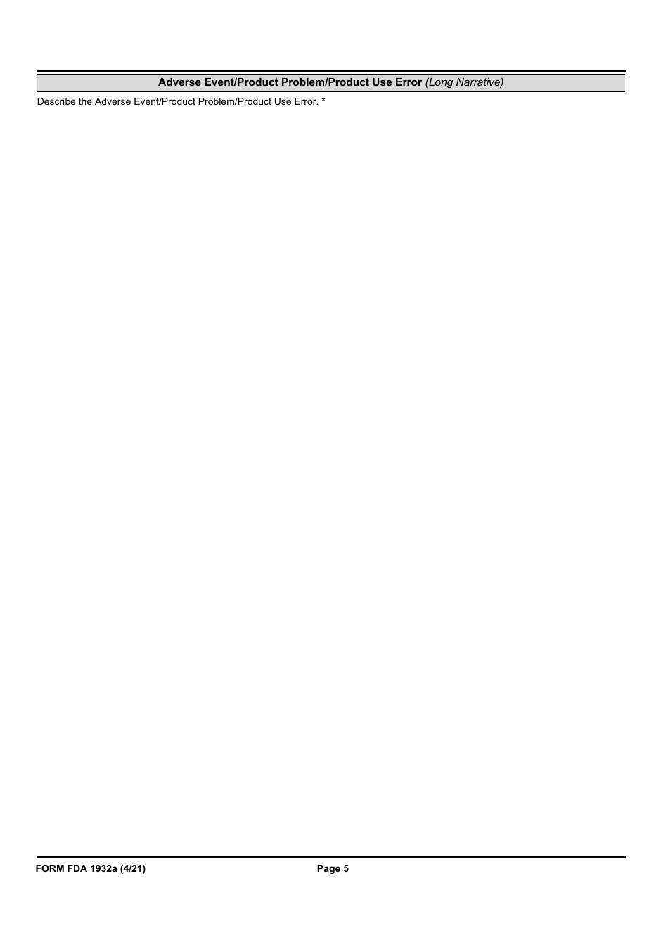 Form FDA1932A Download Fillable PDF or Fill Online Veterinary Adverse Drug Reaction, Lack of ...