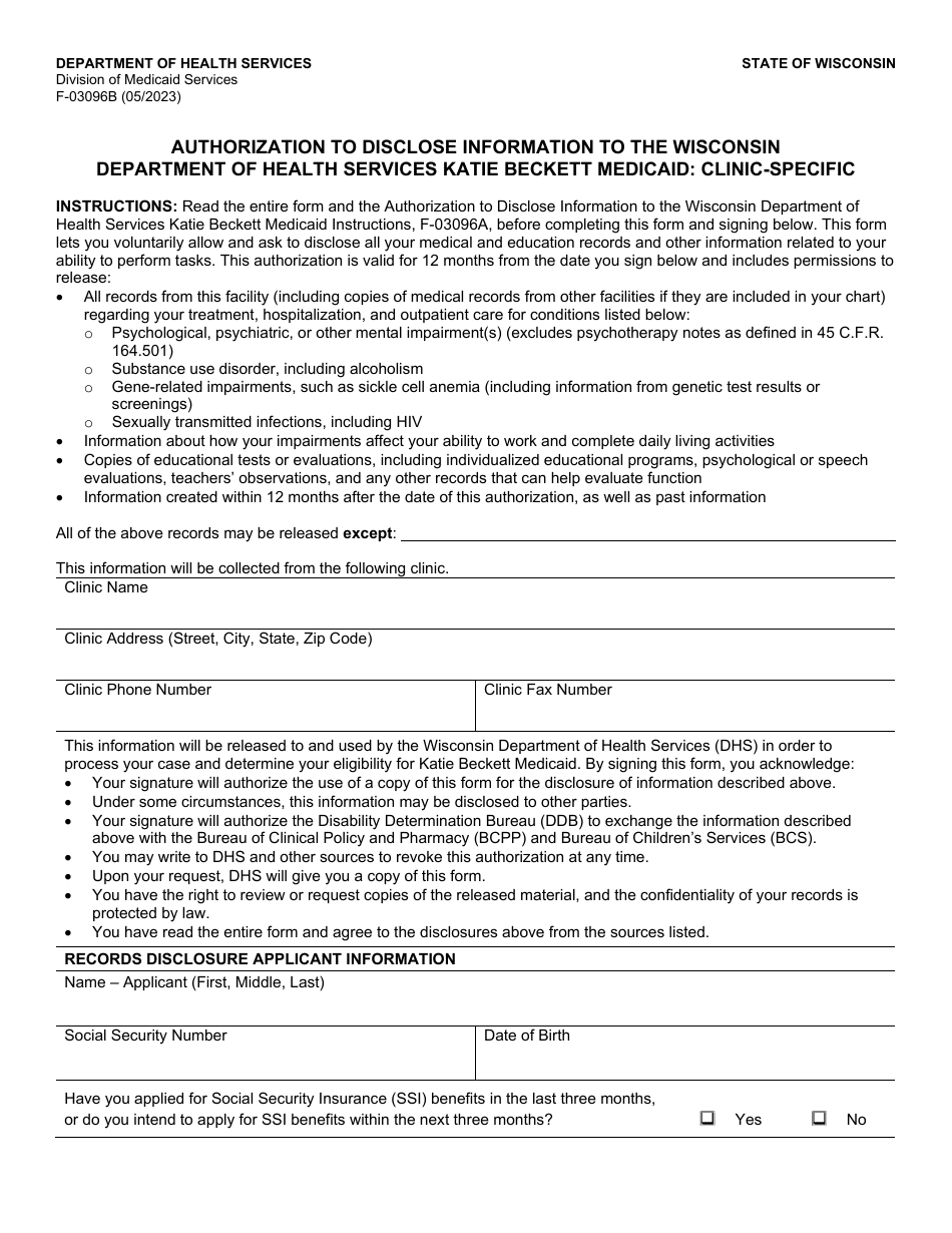 Form F-03096B - Fill Out, Sign Online and Download Fillable PDF ...