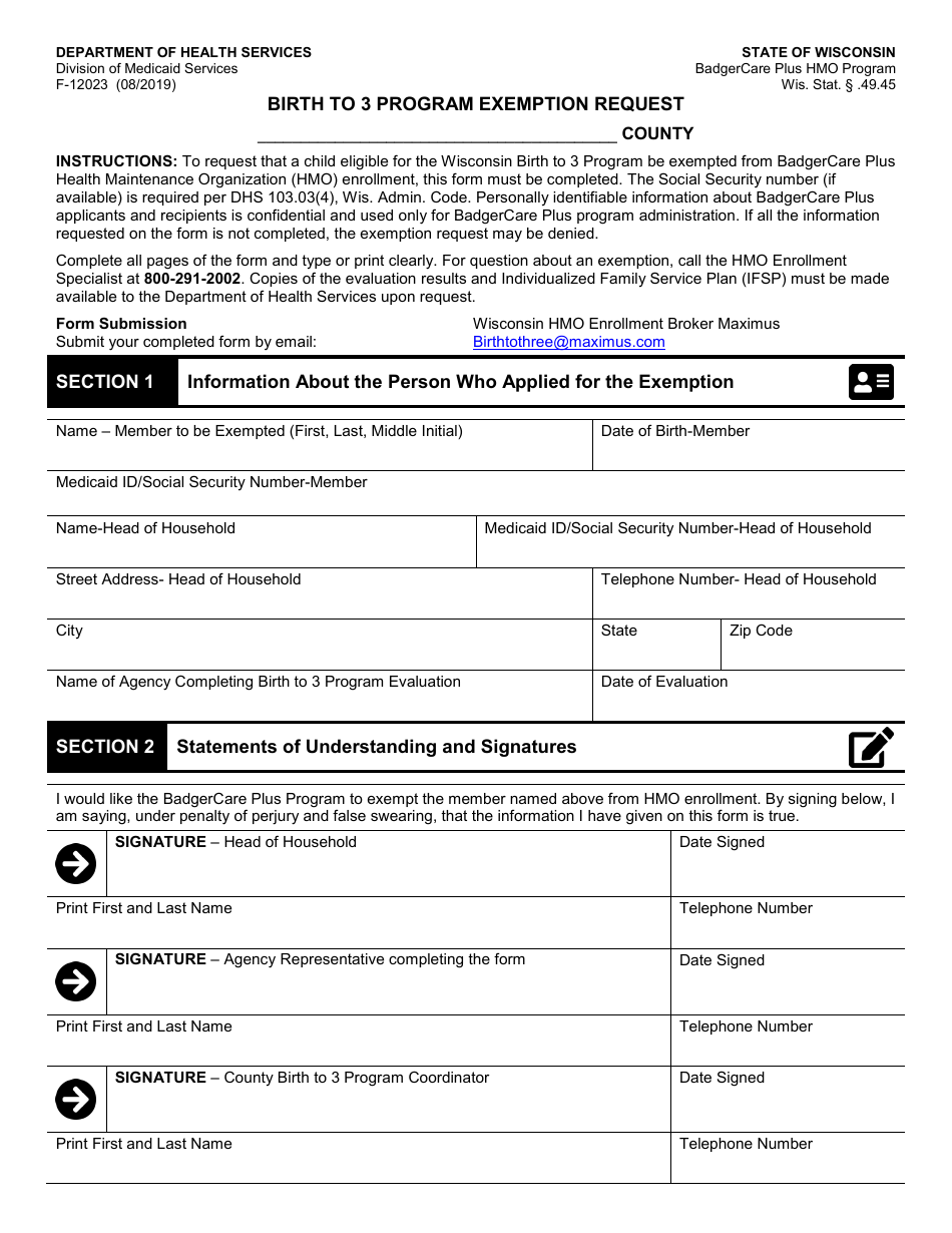 Form F-12023 - Fill Out, Sign Online and Download Fillable PDF ...