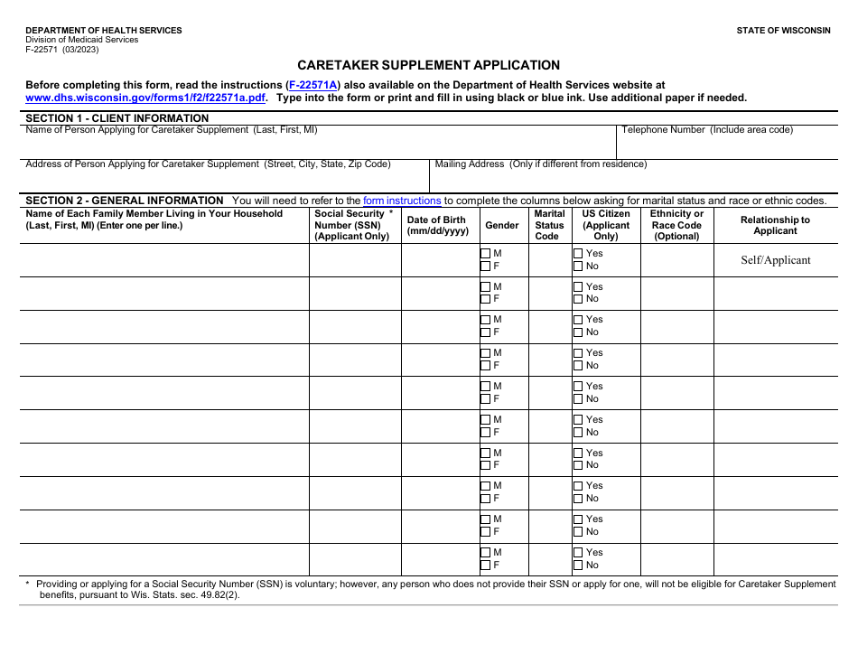 Form F-22571 - Fill Out, Sign Online and Download Fillable PDF ...