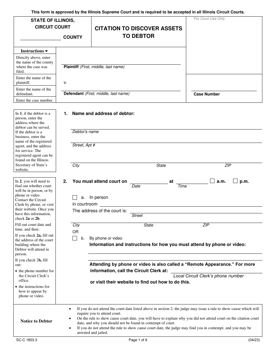 Form SC-C1803.3 - Fill Out, Sign Online and Download Fillable PDF ...