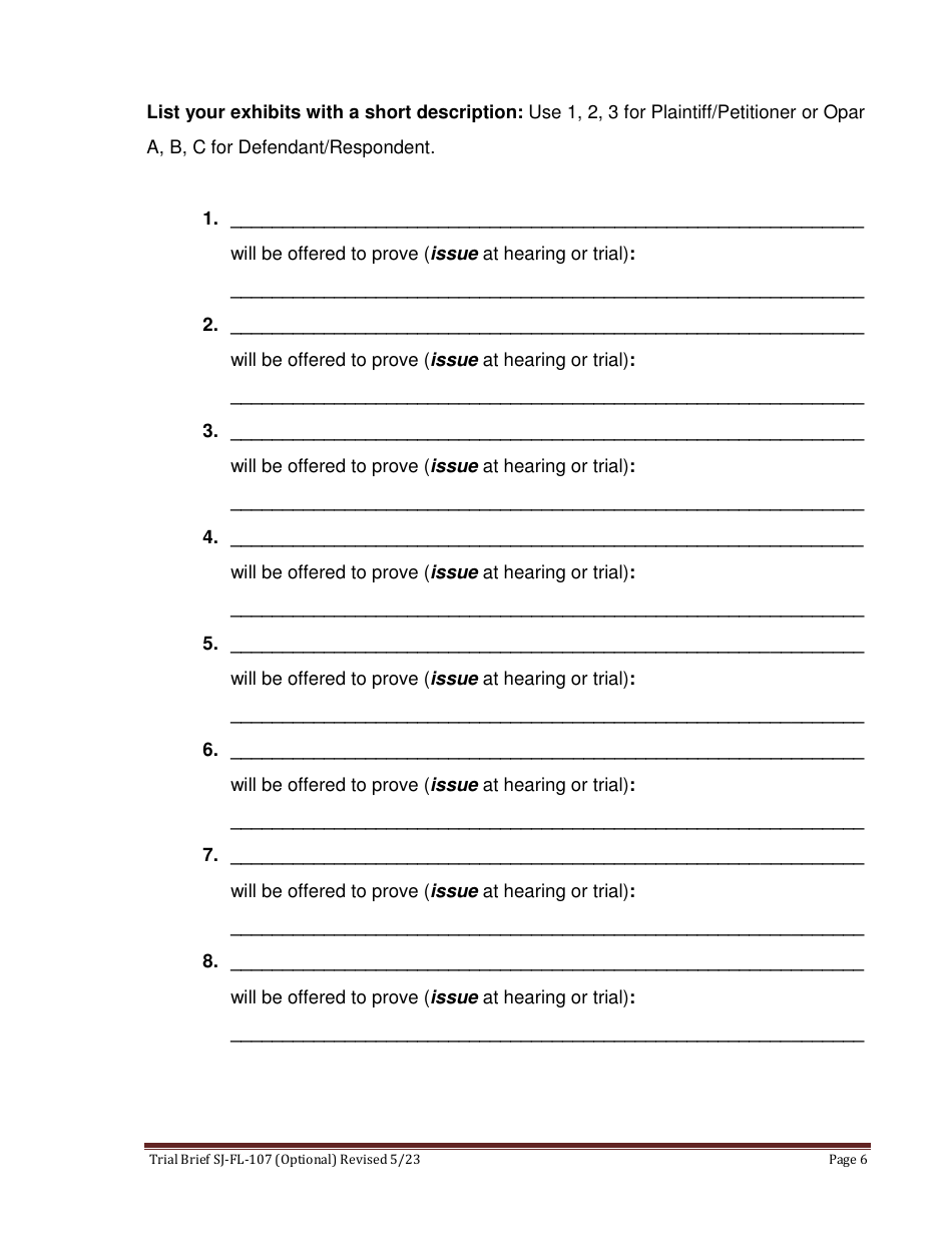 Form SJ-FL-107 - Fill Out, Sign Online and Download Fillable PDF ...